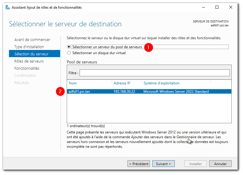 Installer ADFS sous Windows Server 2022